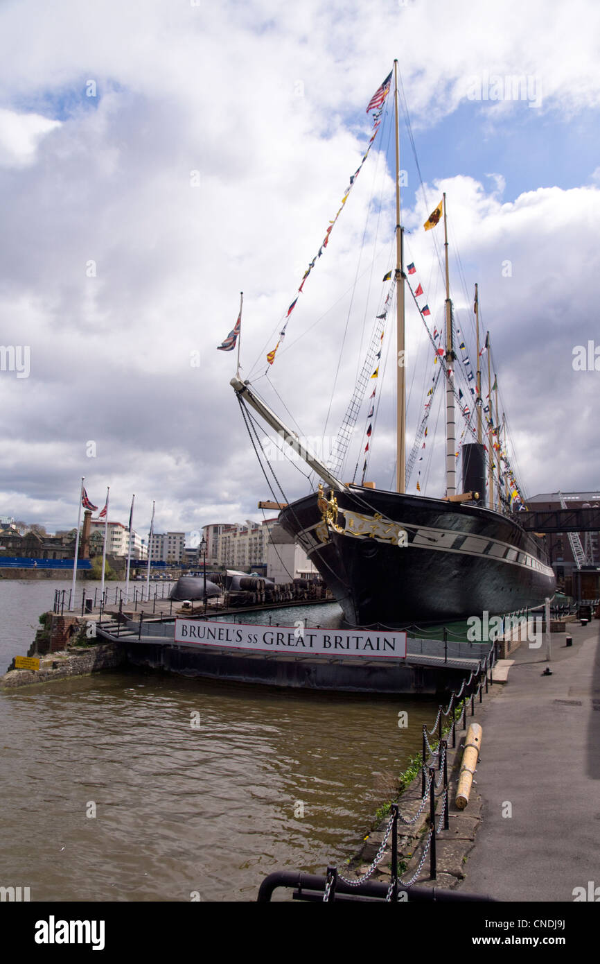 Brunel's iron steamship the SS Great Britain in its berth in Bristol ...