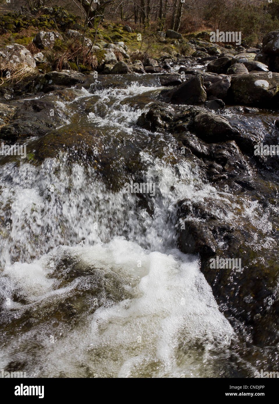 fast flowing stream over rocks Stock Photo - Alamy