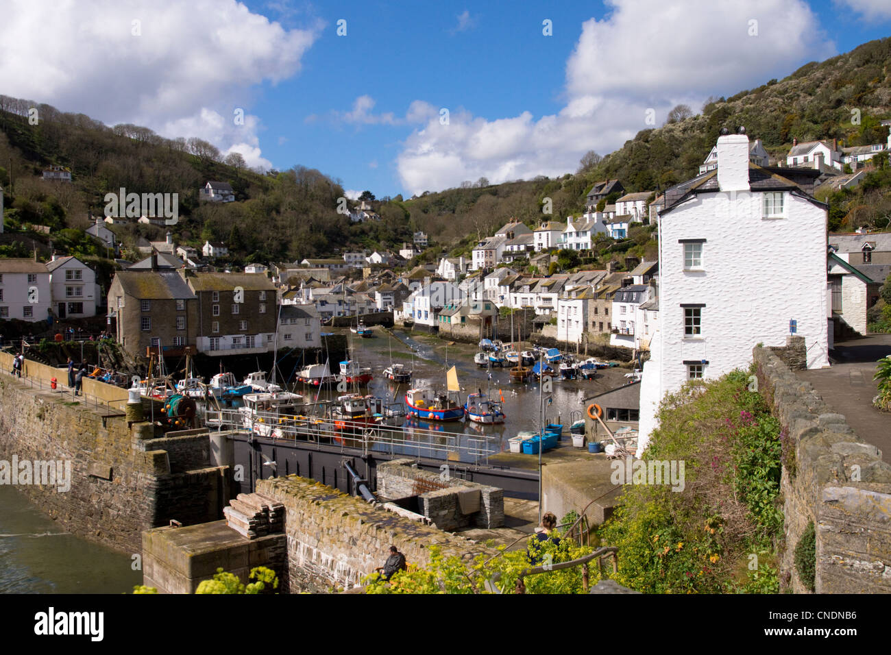 Polperro village and harbour in South East Cornwall England UK Stock ...