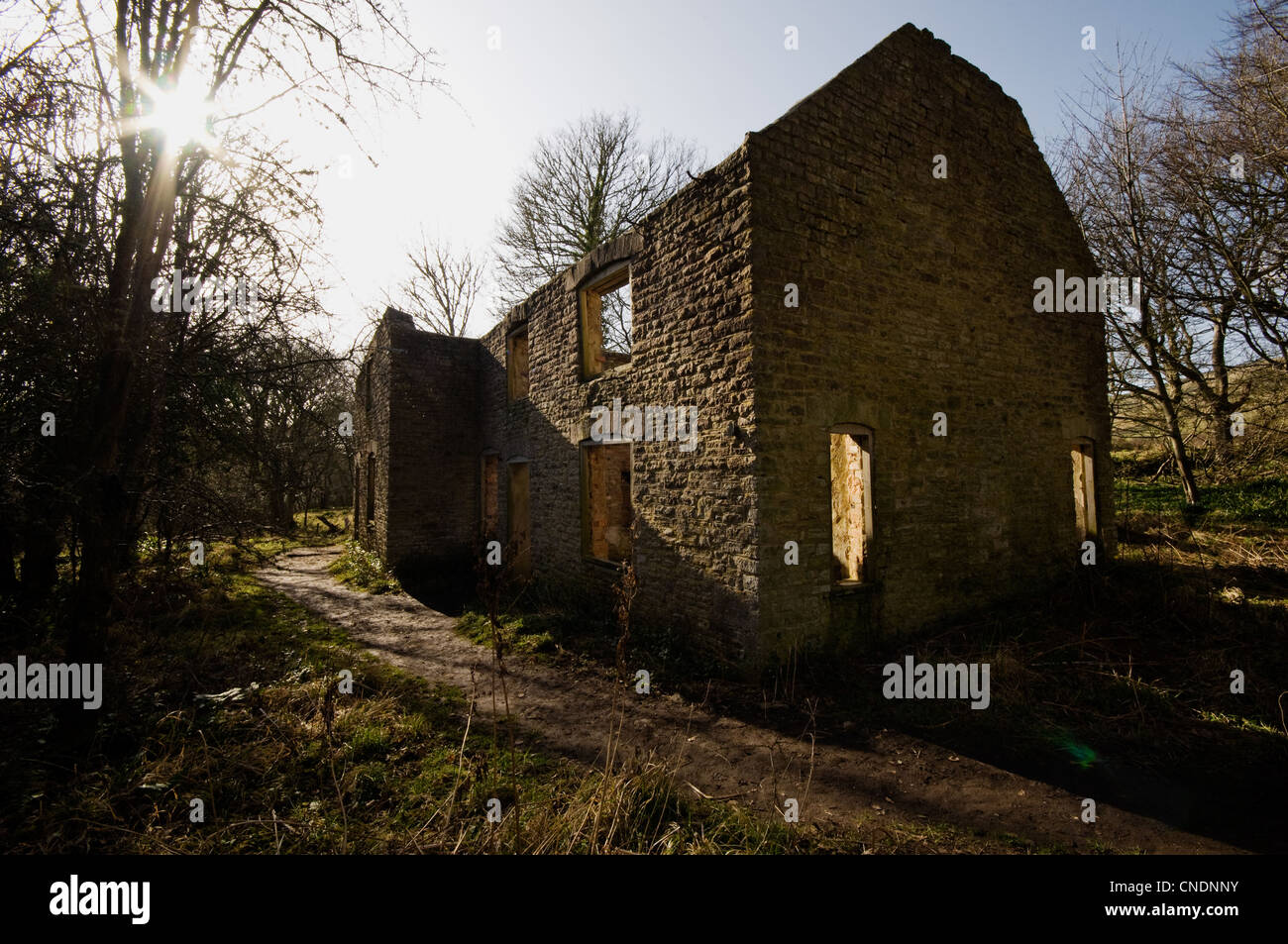 Abandoned house at Tynham village Stock Photo - Alamy