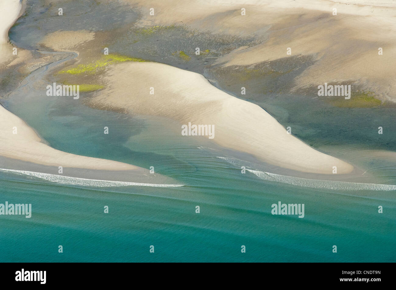 River flowing into the sea, aerial view, Pwani Region, Tanzania Stock ...