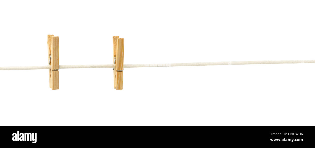 Two pegs on string Stock Photo - Alamy