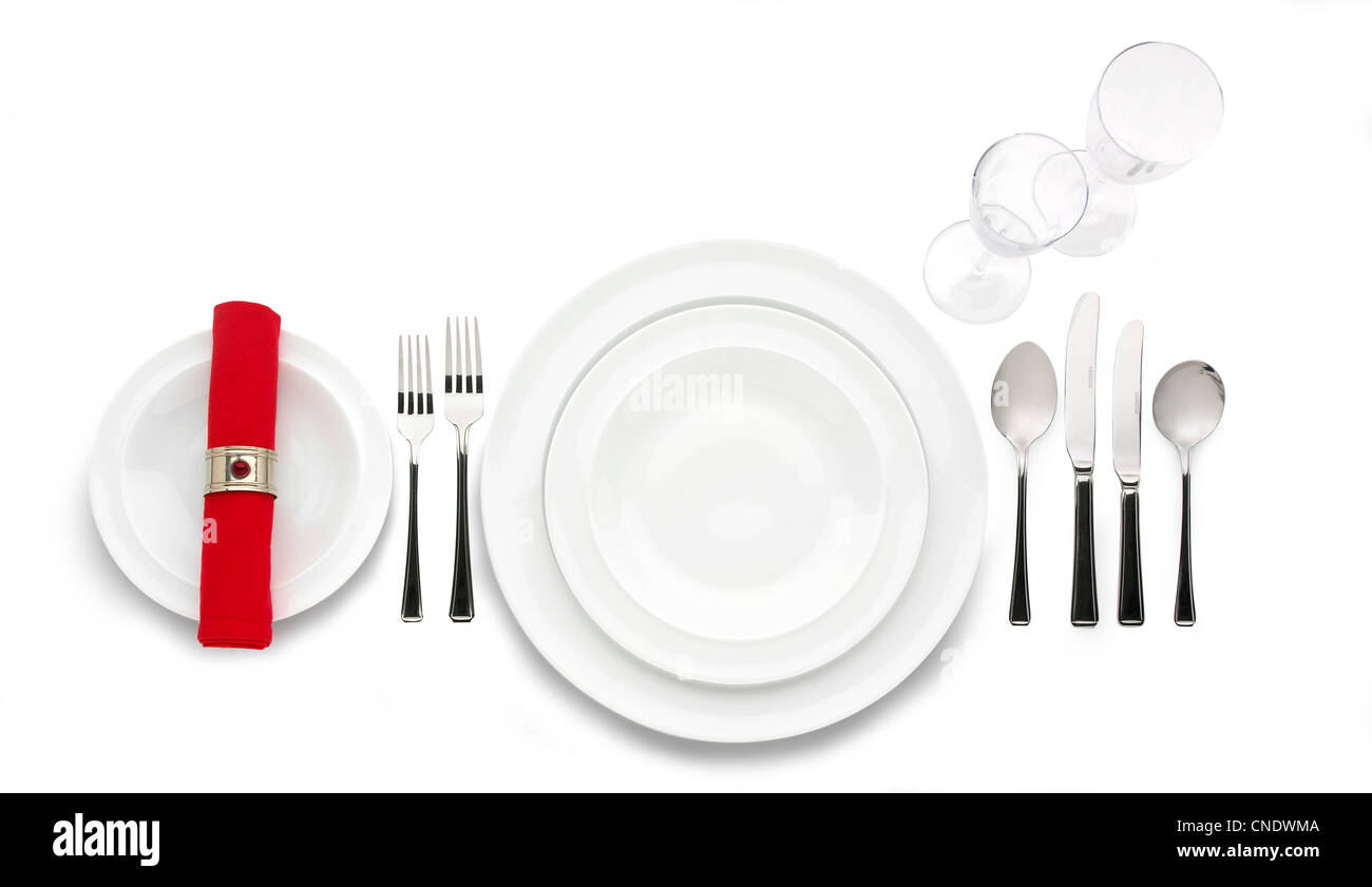 Set cutlery dinner table Cut Out Stock Images & Pictures - Alamy