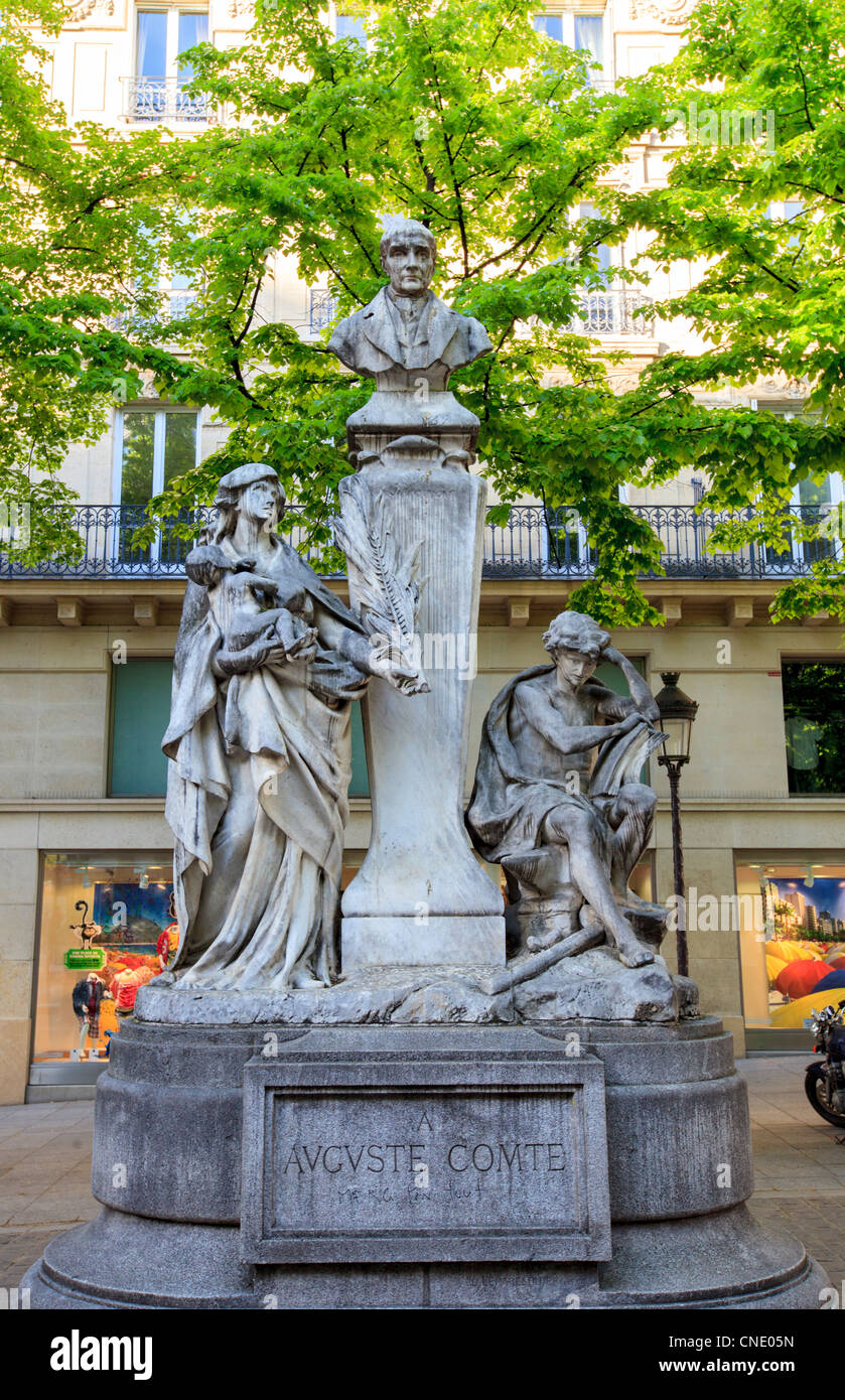 Monument to Auguste Comte, French philosopher and writer, Paris Stock ...