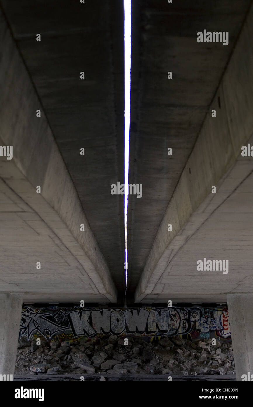 London Ontario, Canada - April 12, 2012. Graffiti painted under a ...