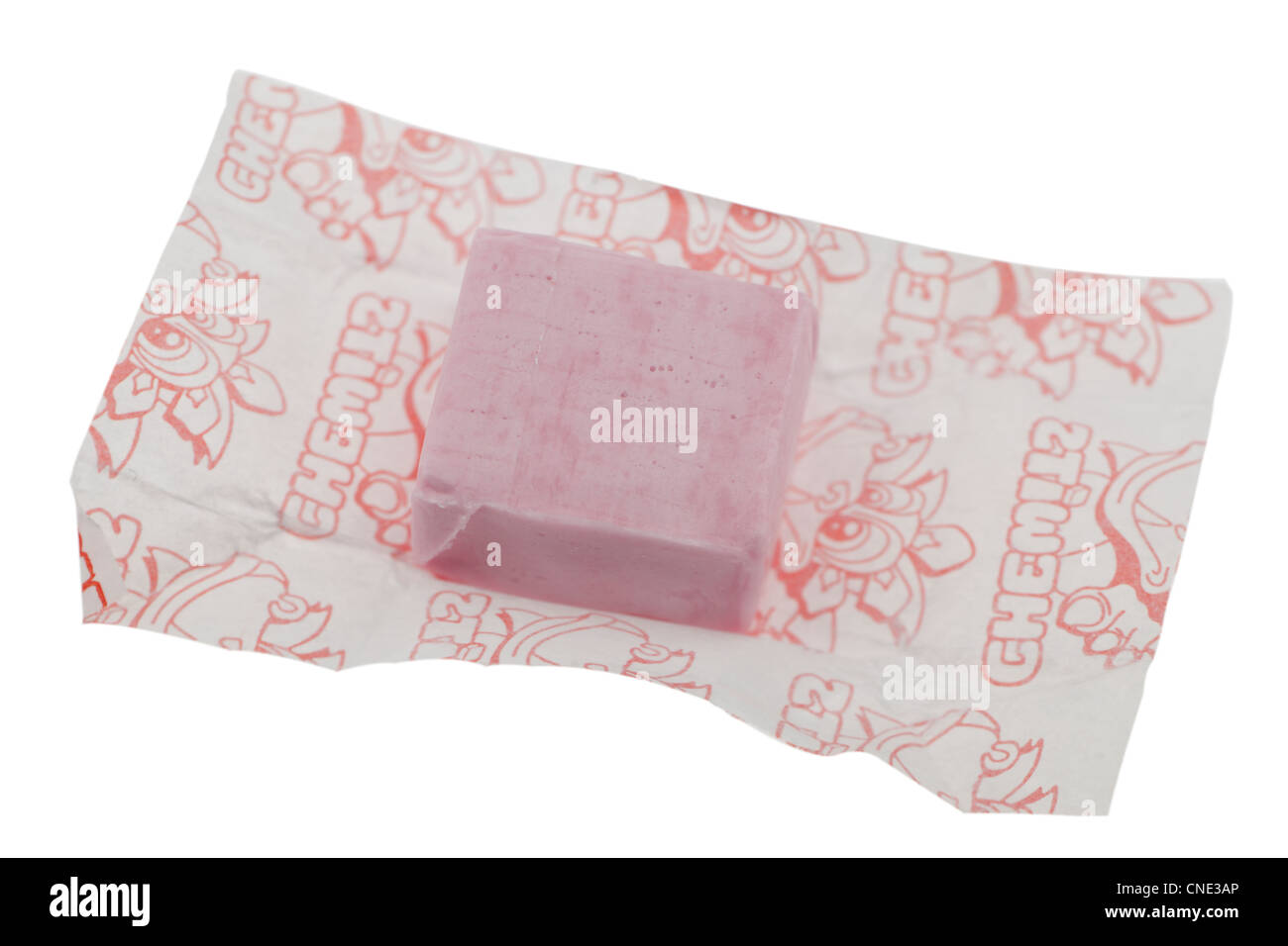 Pink Chewits sweet on a wrapper Stock Photo - Alamy