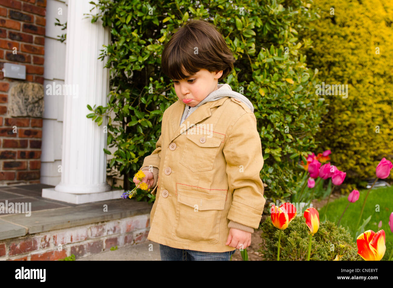 Sad Boy With Flower