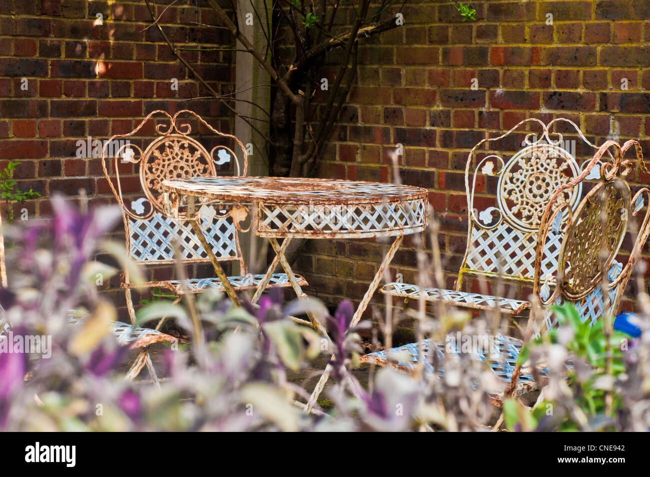Vintage Patio Garden Set Stock Photo - Alamy