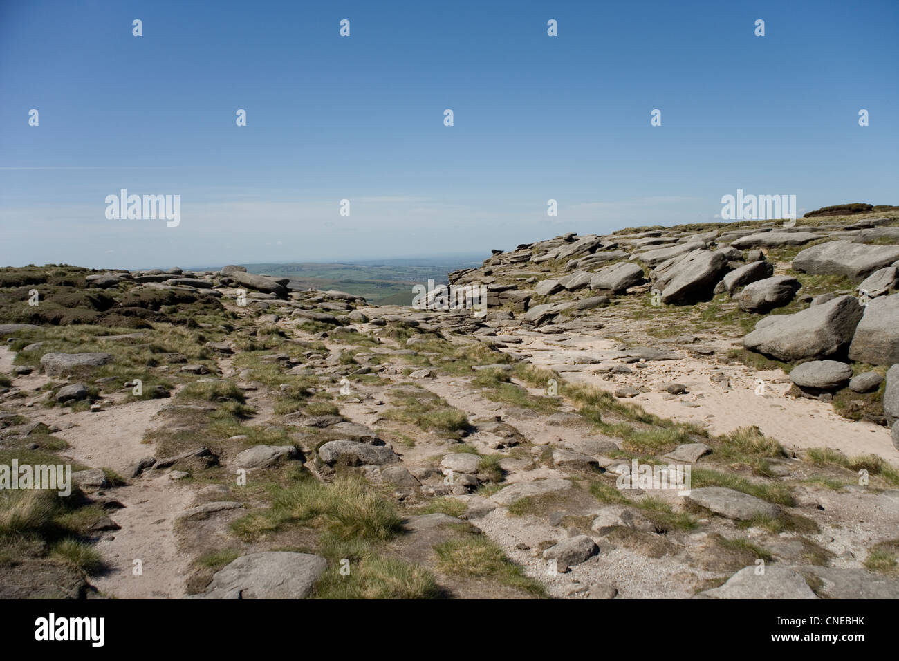 Kinder Downfall from the edge of Kinder Scout in the Peak District ...