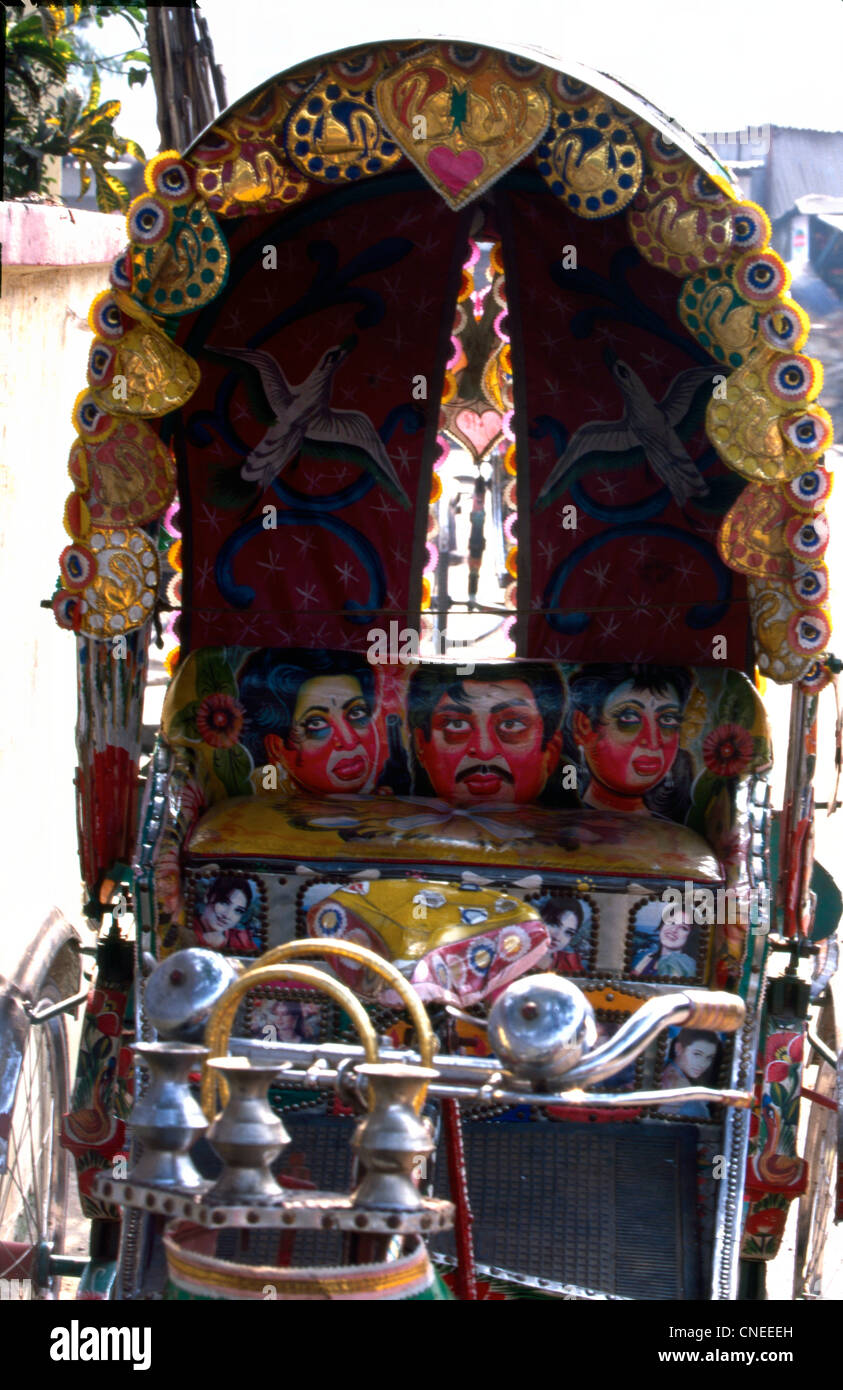 A decorated Rickshaw in Dhaka Stock Photo - Alamy