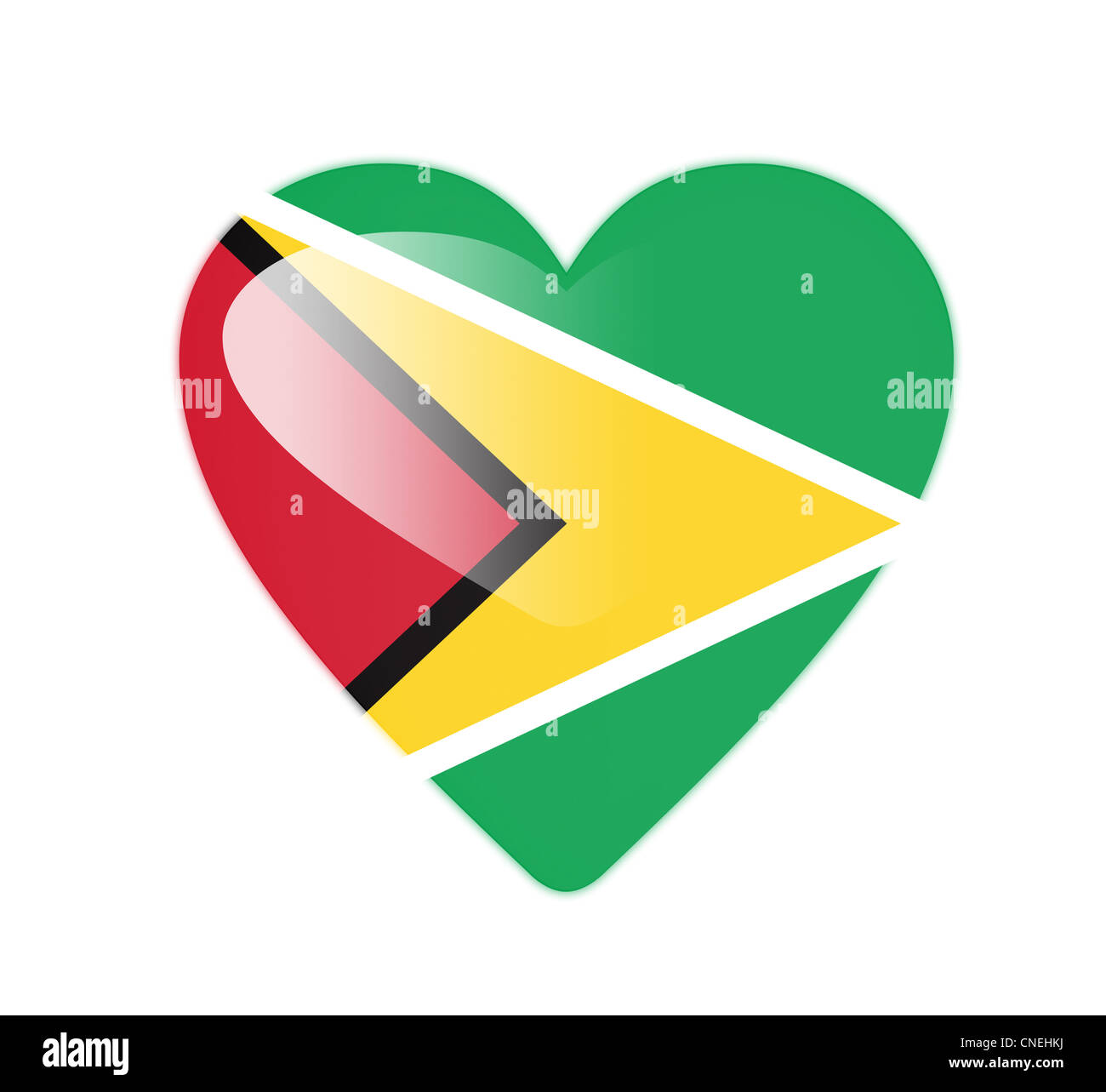 Guyana 3D heart shaped flag Stock Photo - Alamy