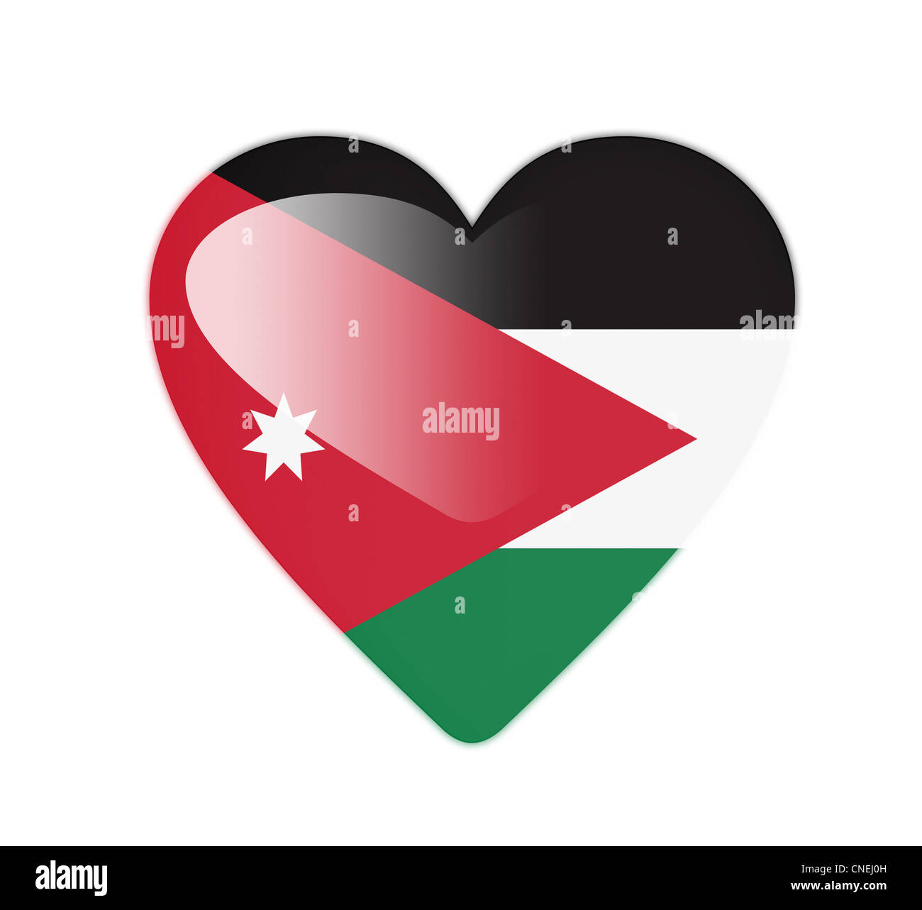 Jordan 3D heart shaped flag Stock Photo - Alamy
