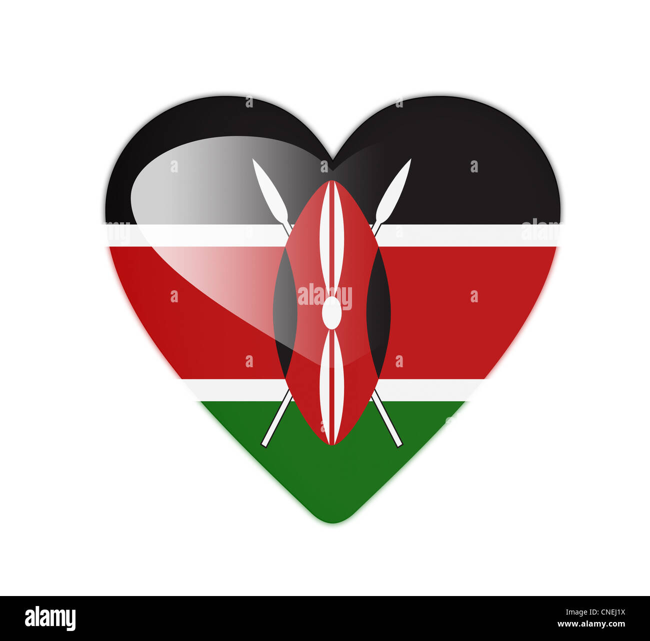 Kenya 3D heart shaped flag Stock Photo - Alamy
