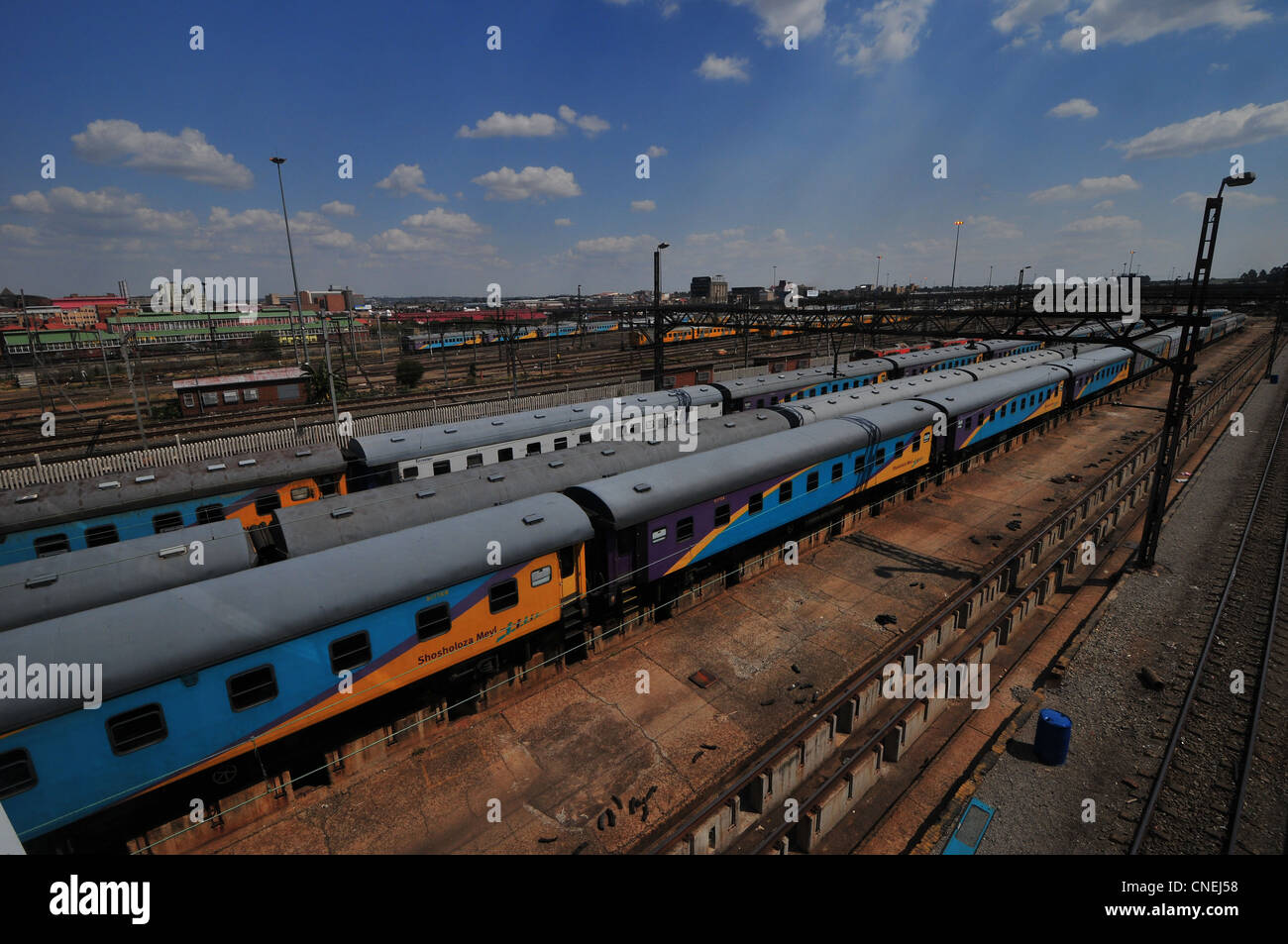 Colorful Trainyard, Newtown, Johannesburg Stock Photo - Alamy