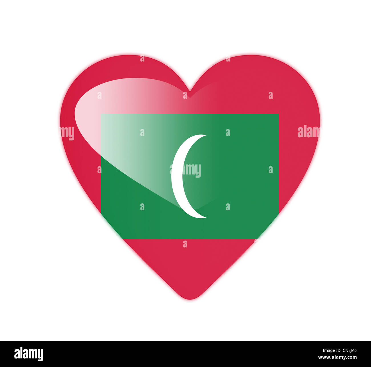 Maldives 3D heart shaped flag Stock Photo - Alamy
