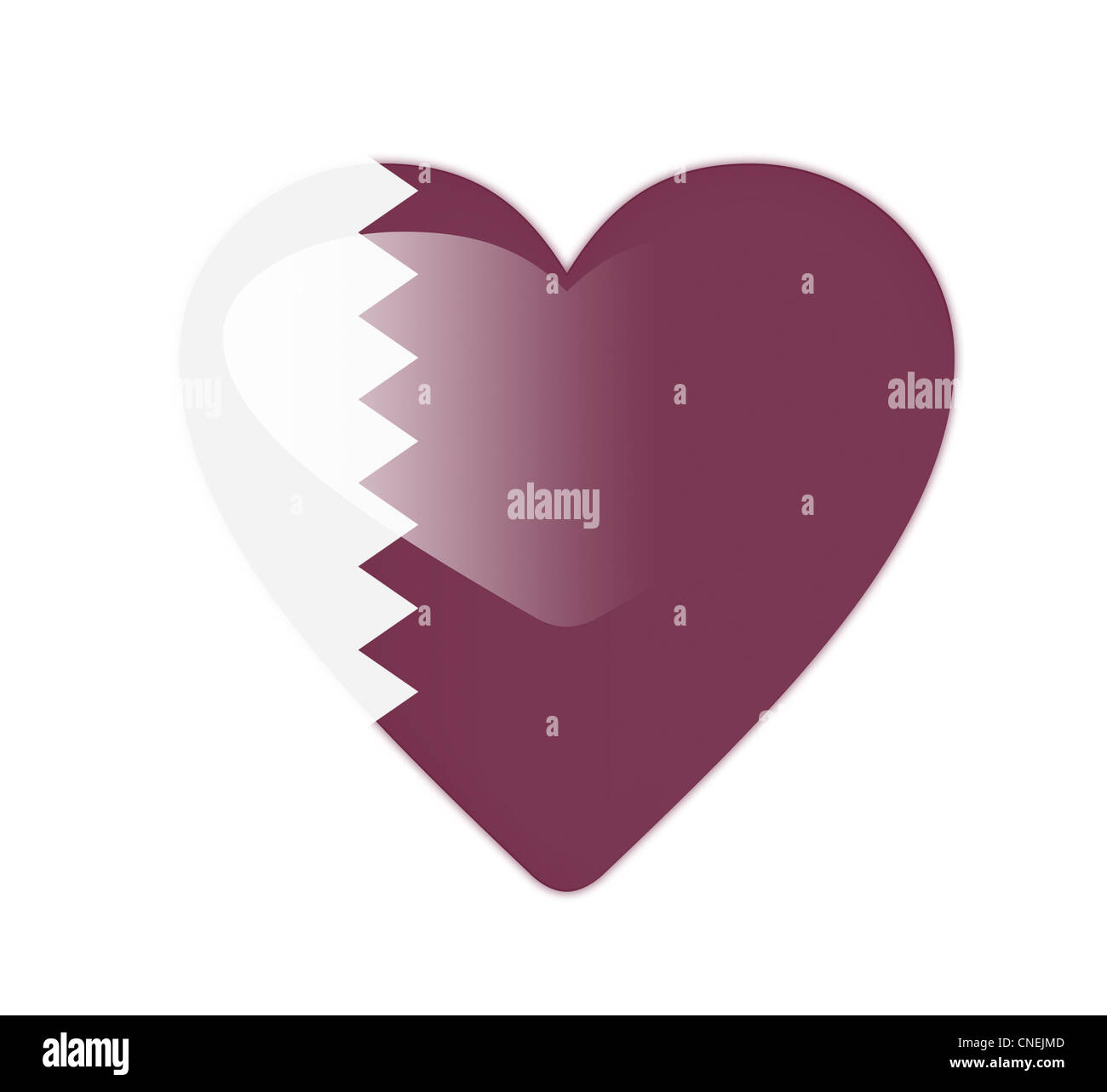 Qatar 3D heart shaped flag Stock Photo - Alamy