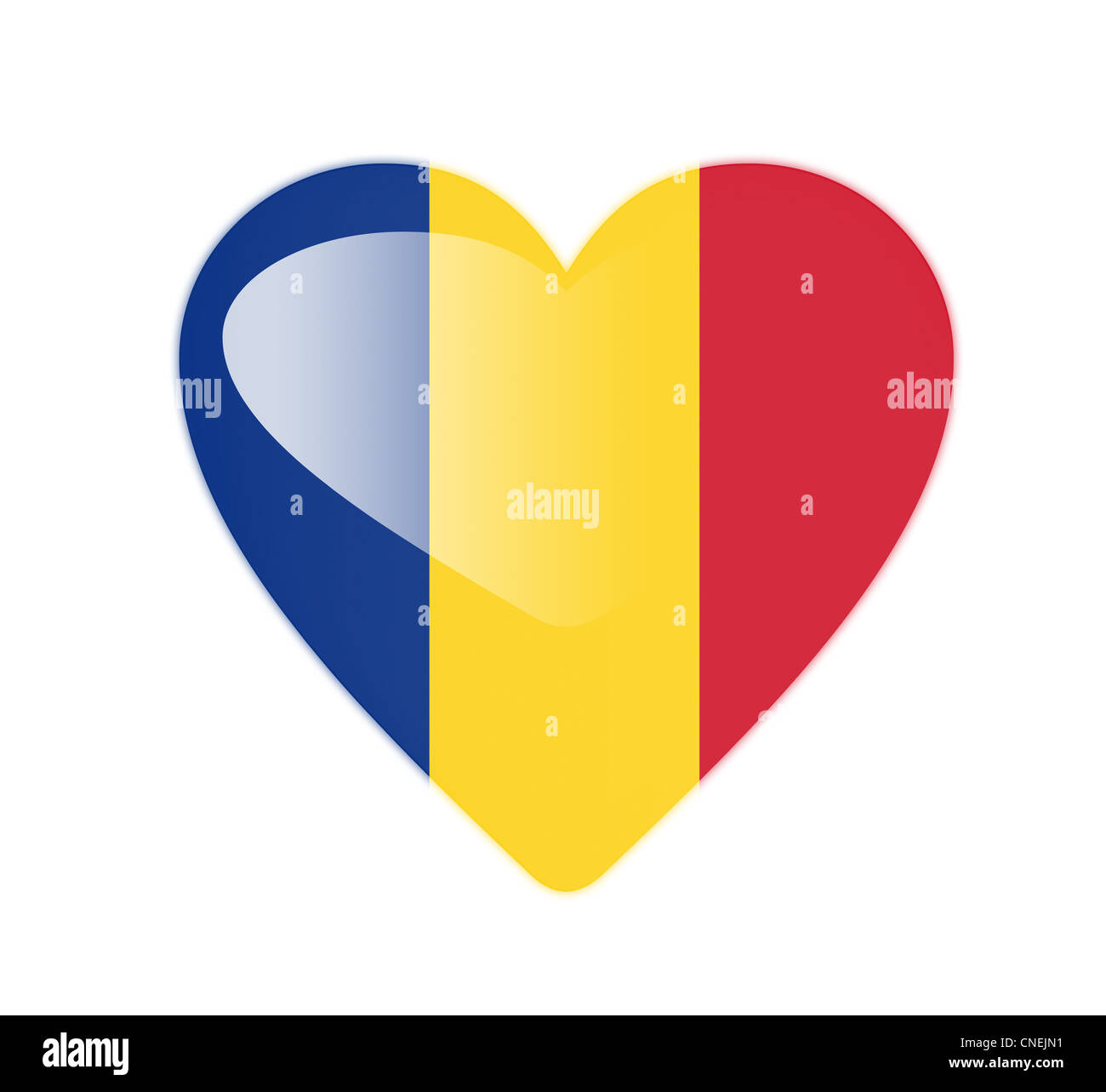 Romania 3D heart shaped flag Stock Photo - Alamy