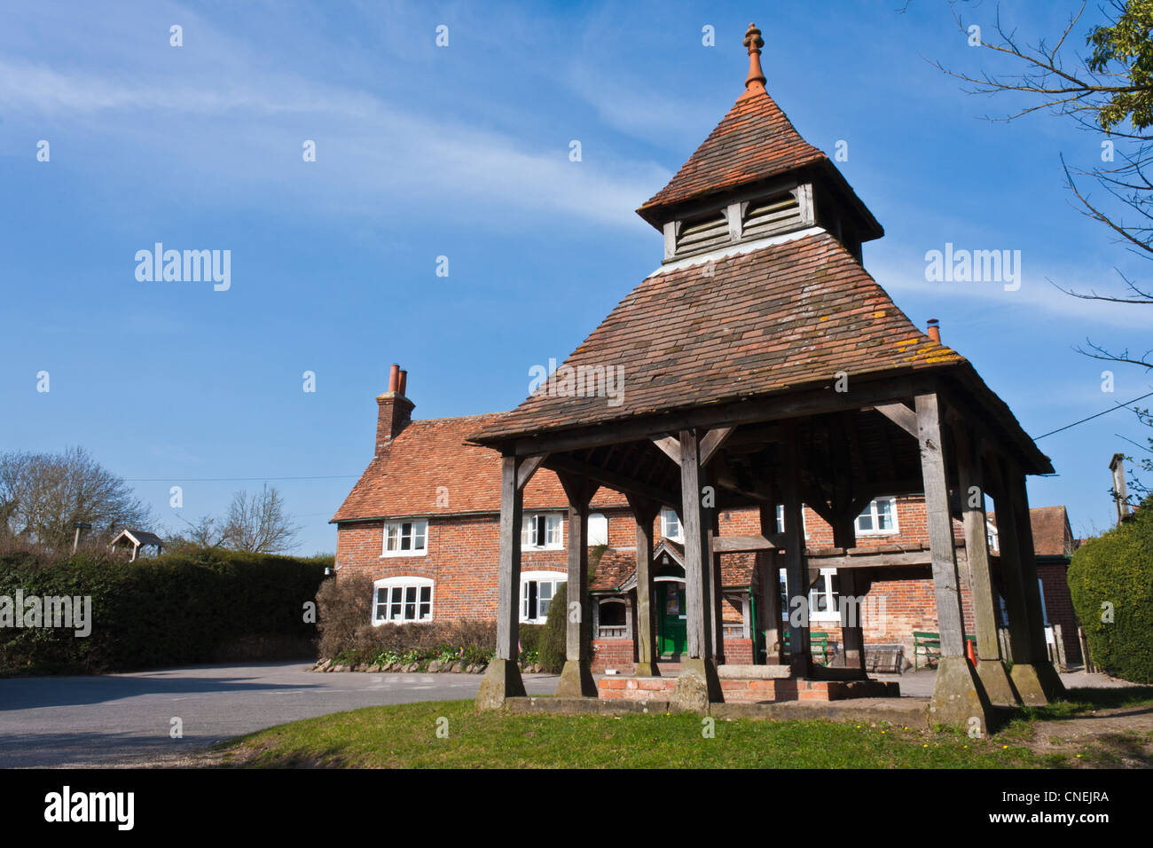The canopied well in Aldworth, Berkshire opposite the CAMRA award ...