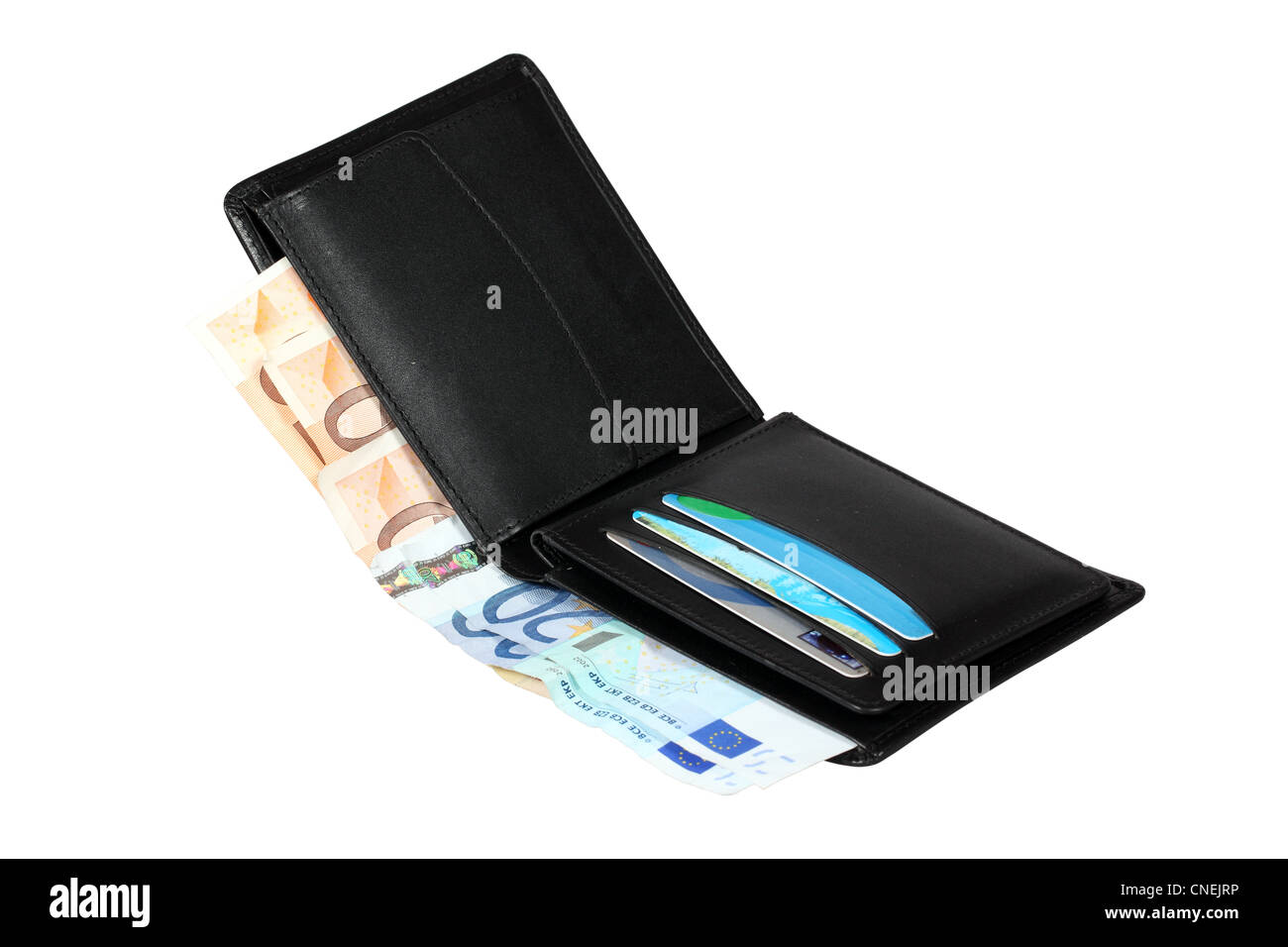 Wallet with euro banknotes Stock Photo - Alamy
