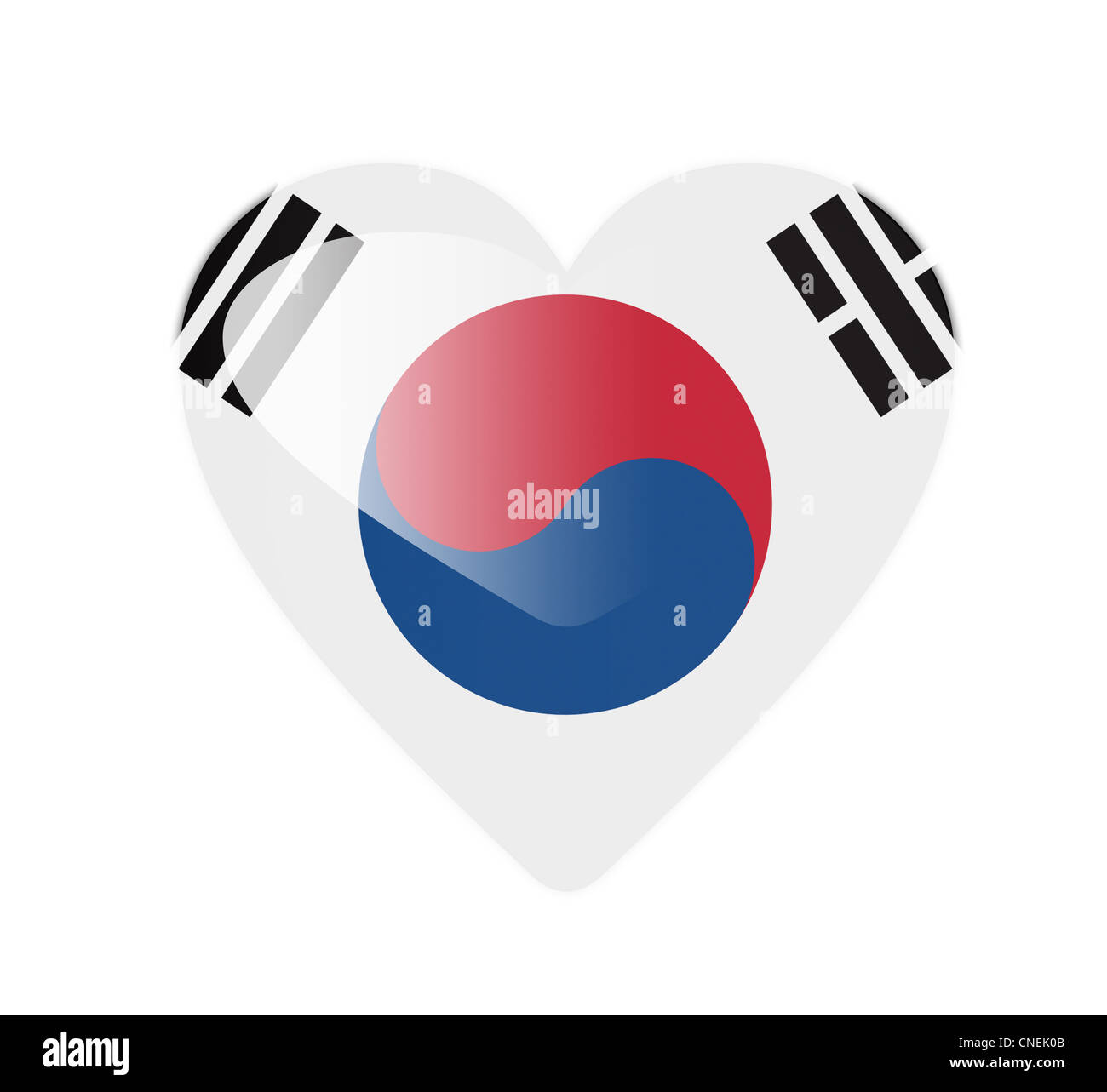 South Korea 3D heart shaped flag Stock Photo - Alamy