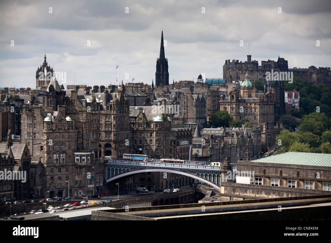Edinburgh Old Town and North Bridge Stock Photo - Alamy