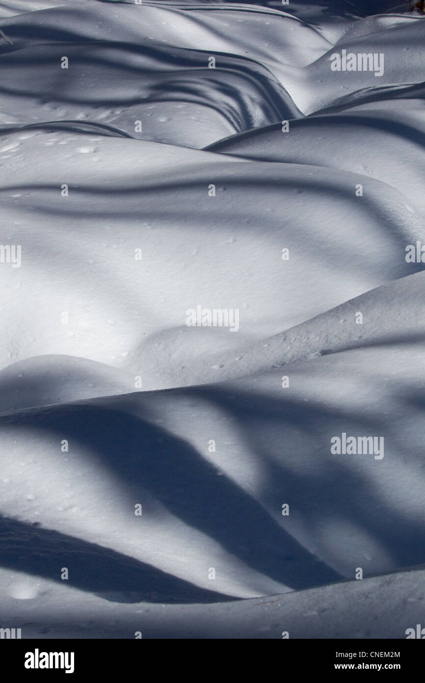 Snow with shadows, winter scene Stock Photo - Alamy