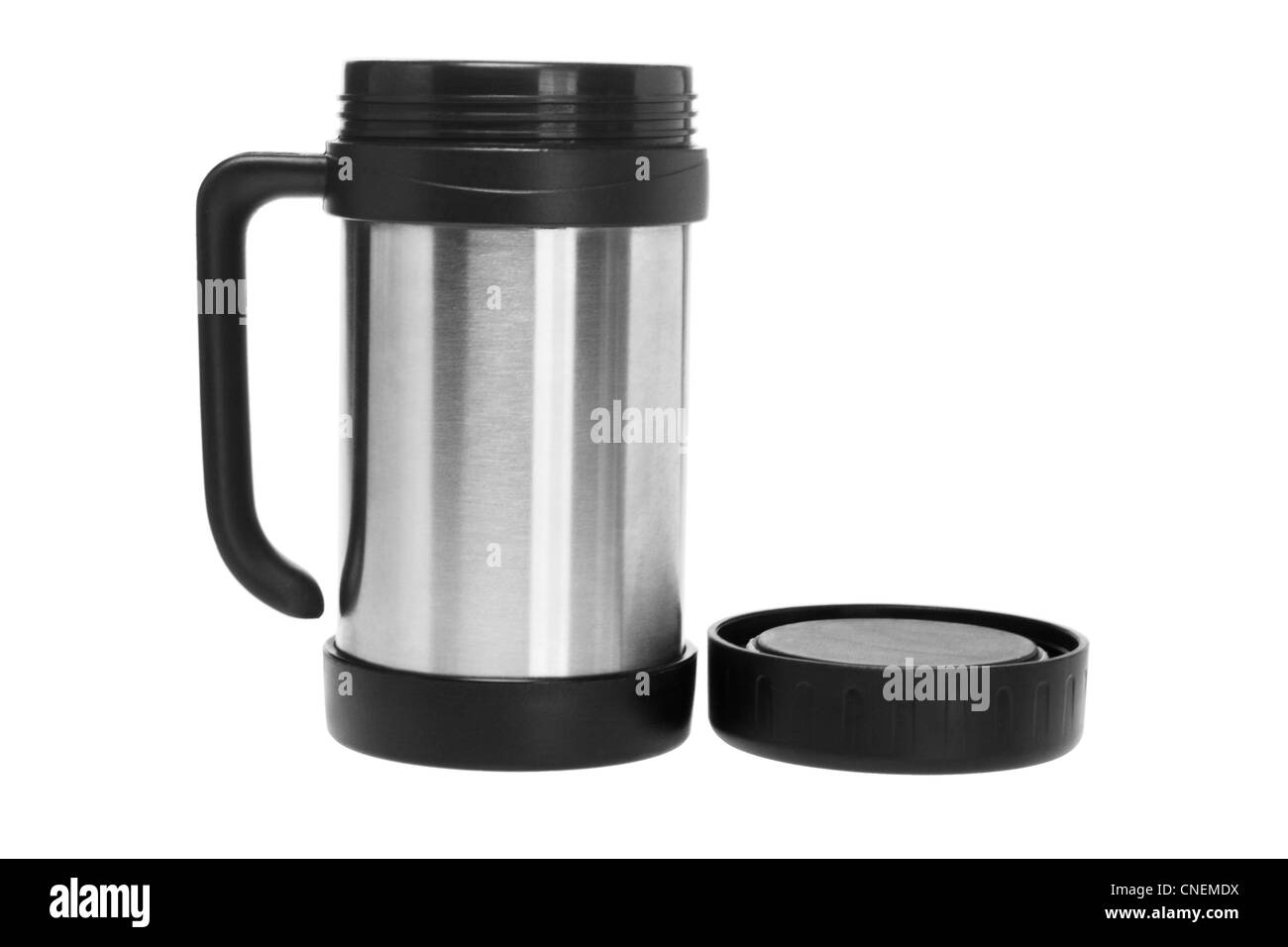 Open Thermos Mug on White Background Stock Photo - Alamy