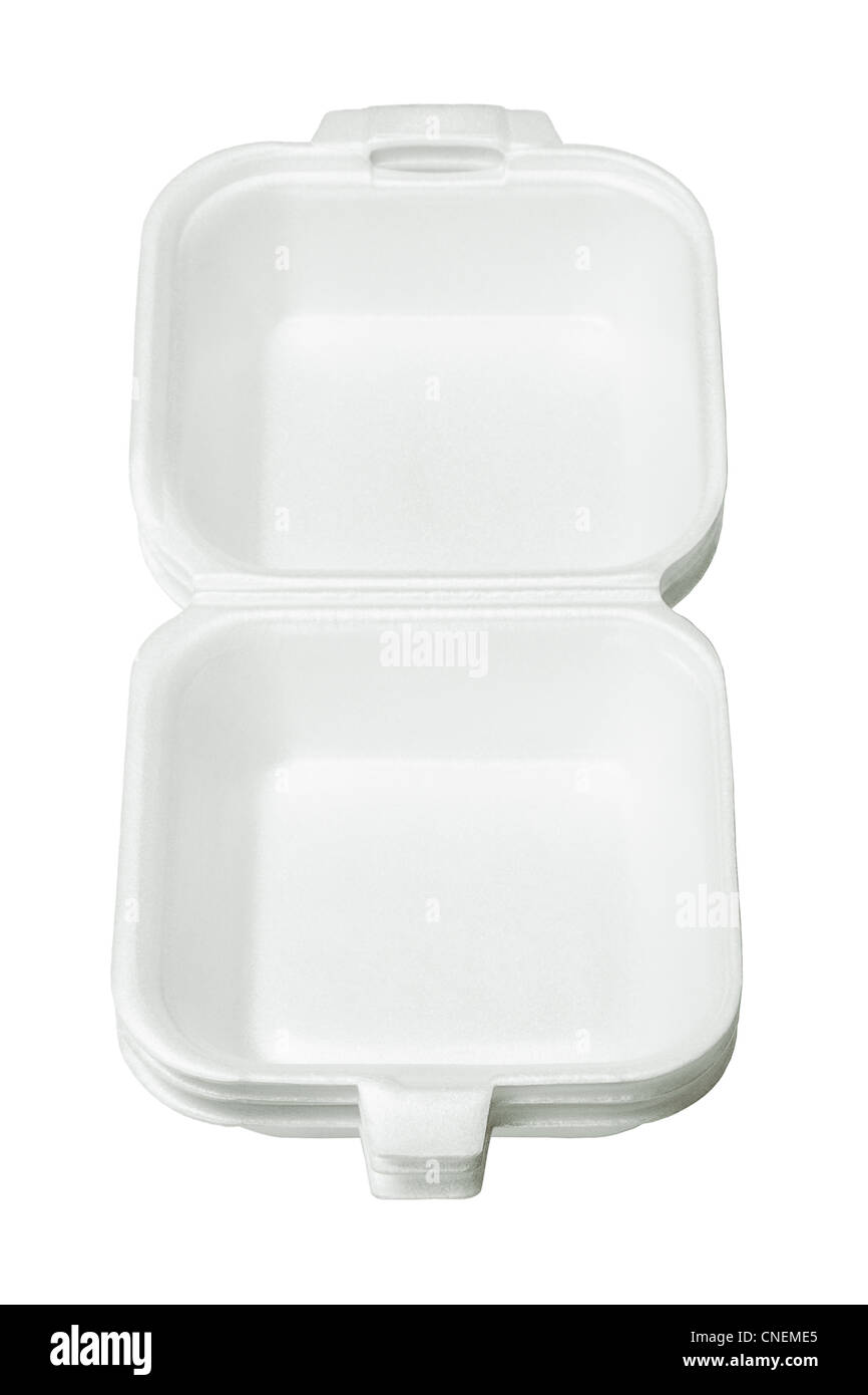 Stack of Empty Styrofoam Takeaway Boxes on White Background Stock Photo ...