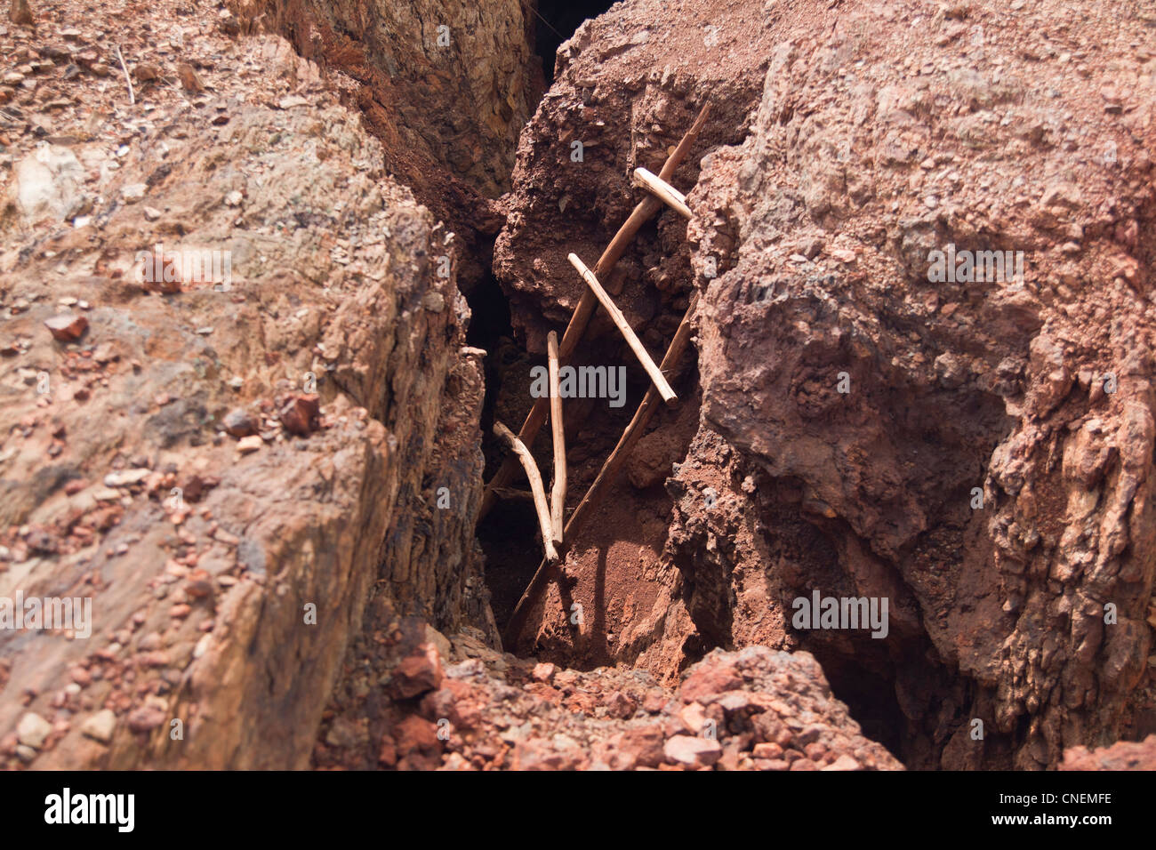 Local Kenyan artisanal miners dig for gold at the abandoned Macalder ...
