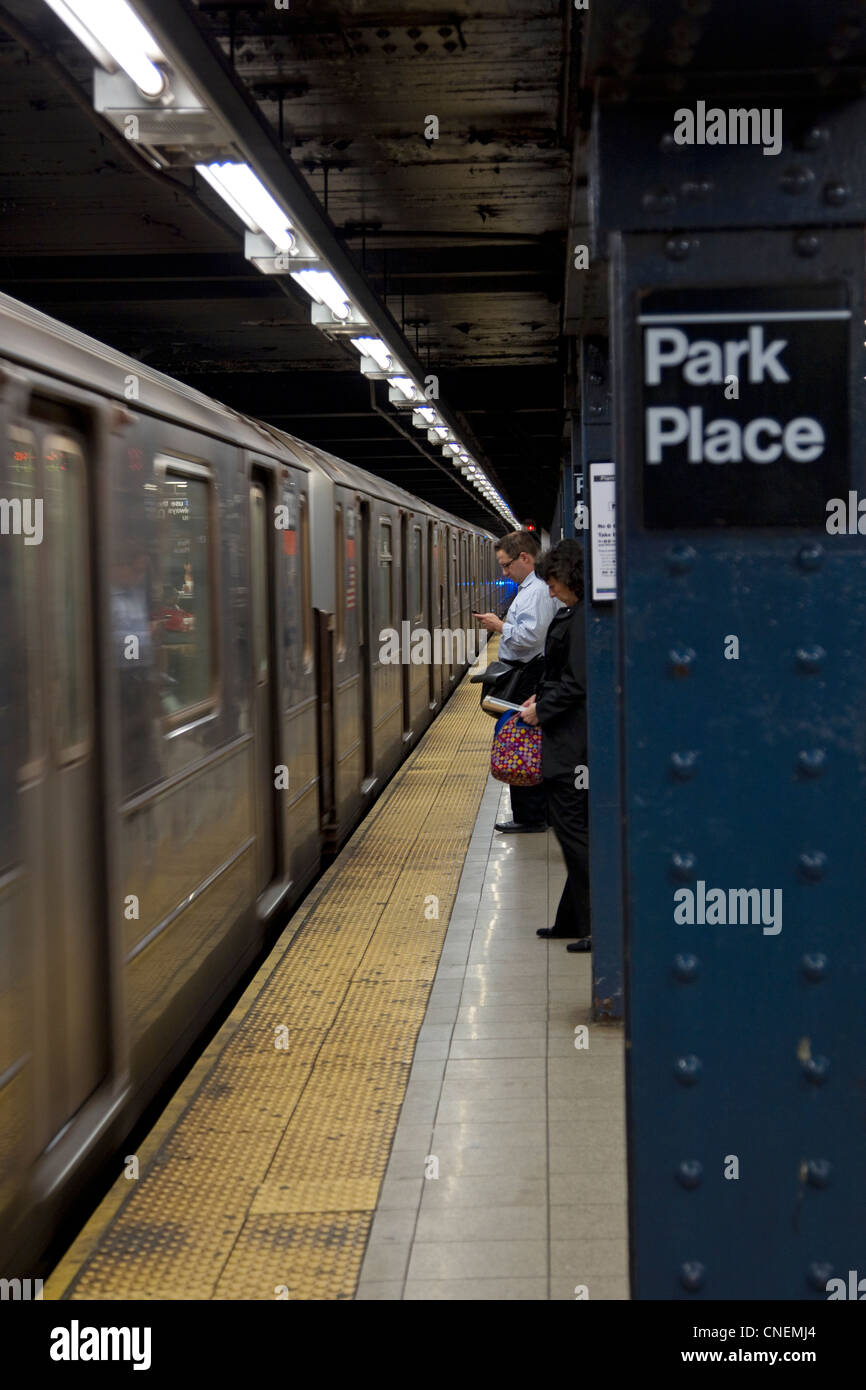 New York City subway, Park Place Stock Photo - Alamy