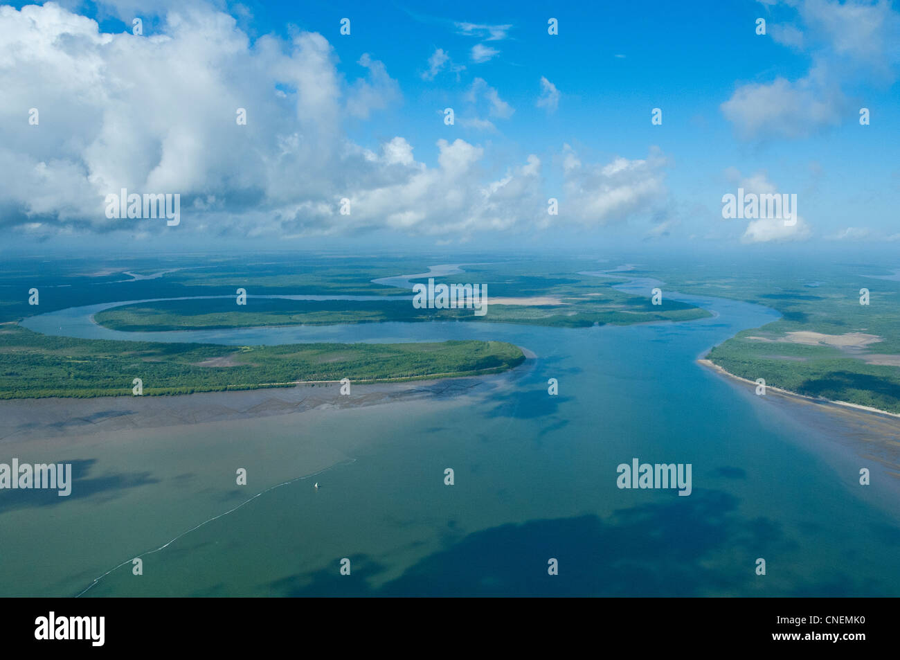 Delta of the Rufiji river, aerial view, Pwani Region, Tanzania Stock ...