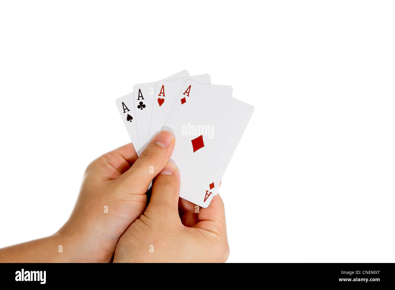 Four Aces in hand Stock Photo - Alamy