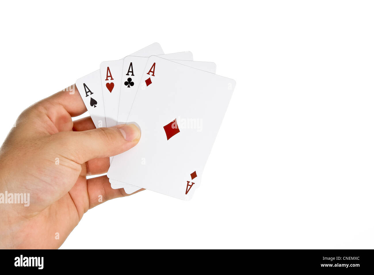 Four Aces in hand Stock Photo - Alamy