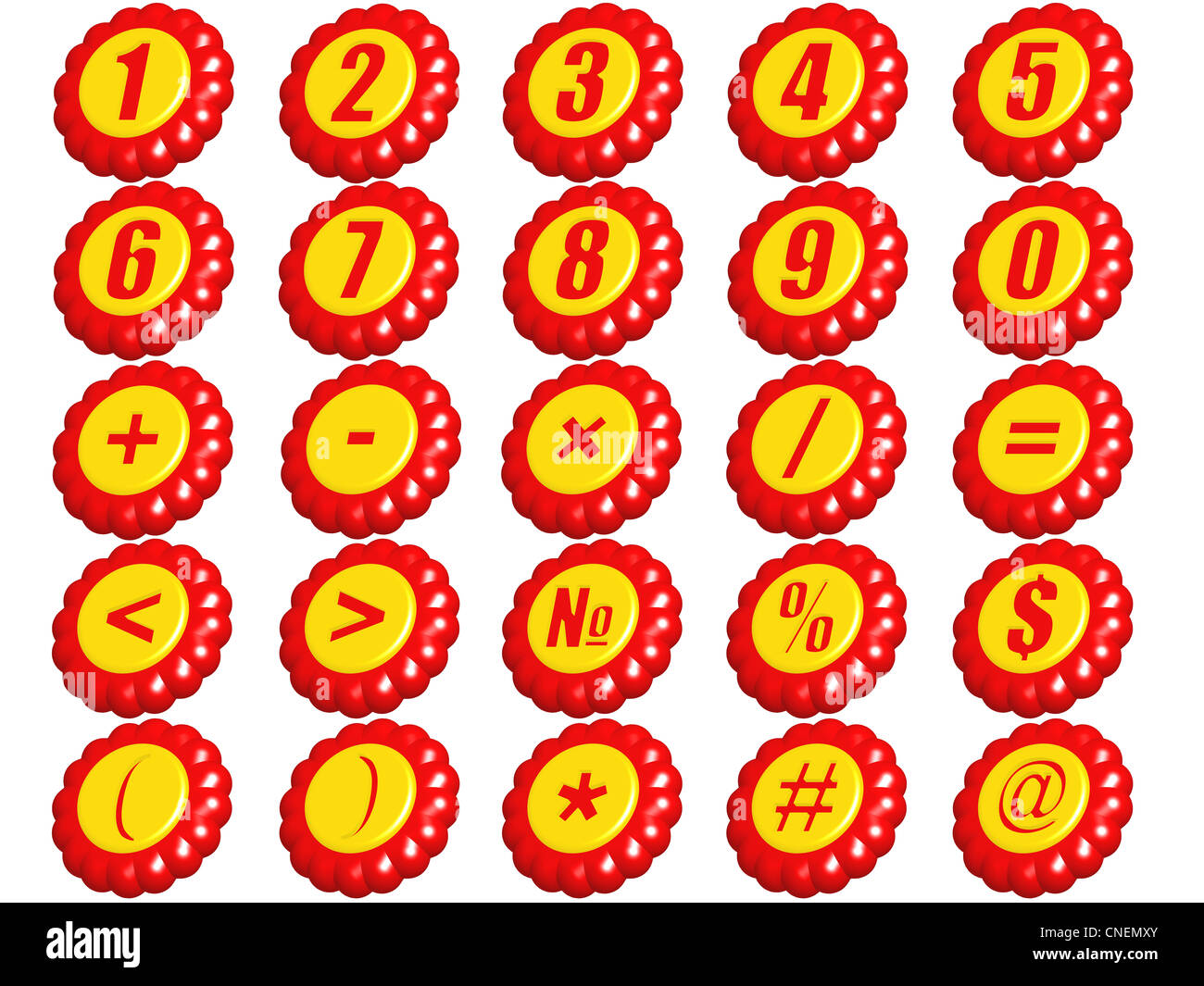 Set of numbers and signs Stock Photo - Alamy