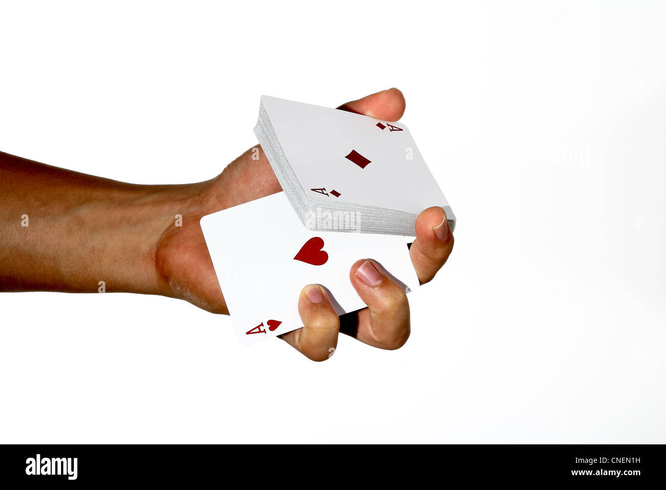 Ace and king of spades in hand hi-res stock photography and images - Alamy