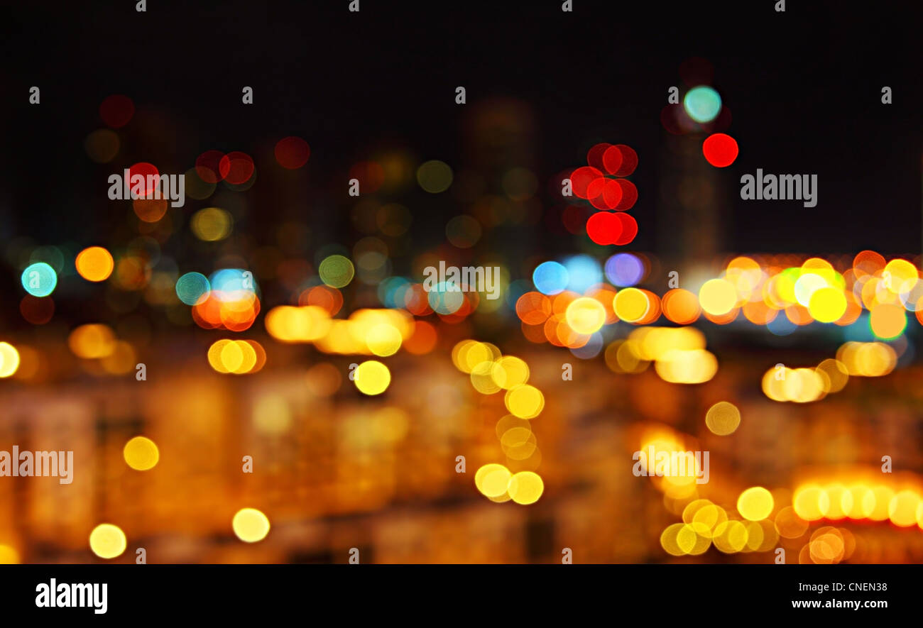 Abstract bokeh night city lights background Stock Photo - Alamy