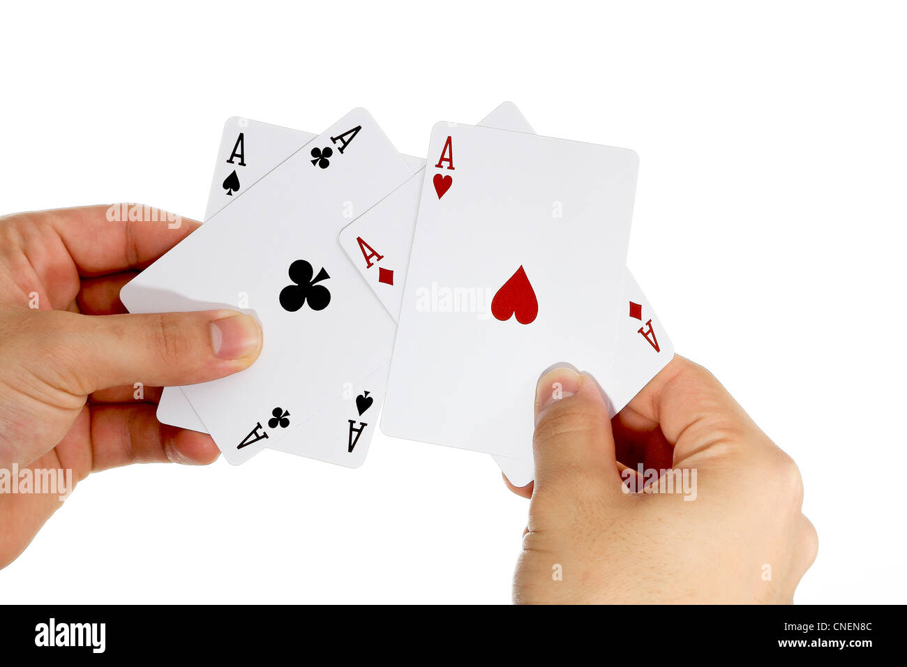 Four Aces in hand Stock Photo - Alamy