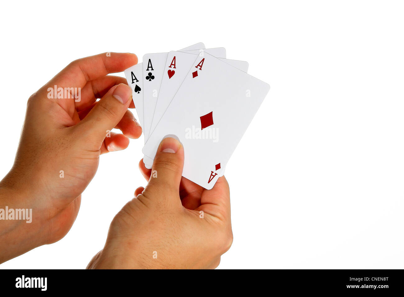 Four Aces in hand Stock Photo - Alamy