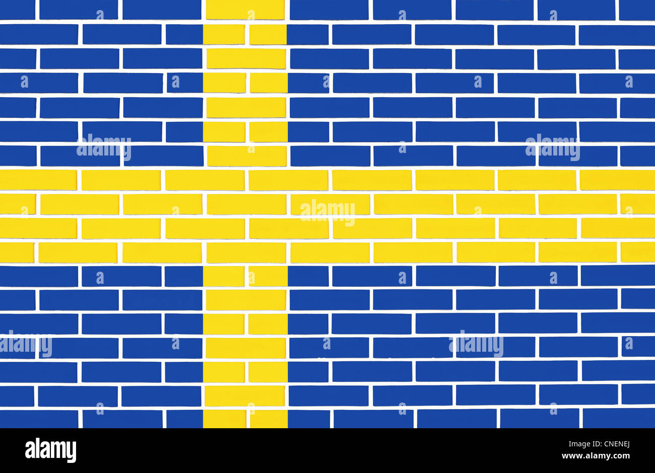 Flag of Sweden painted onto brick wall Stock Photo - Alamy