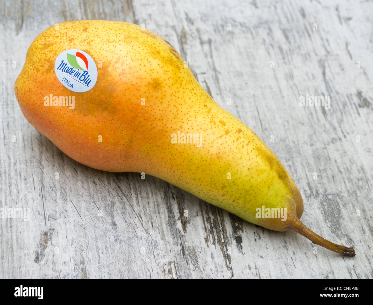 Italian Pear on Wood Stock Photo - Alamy
