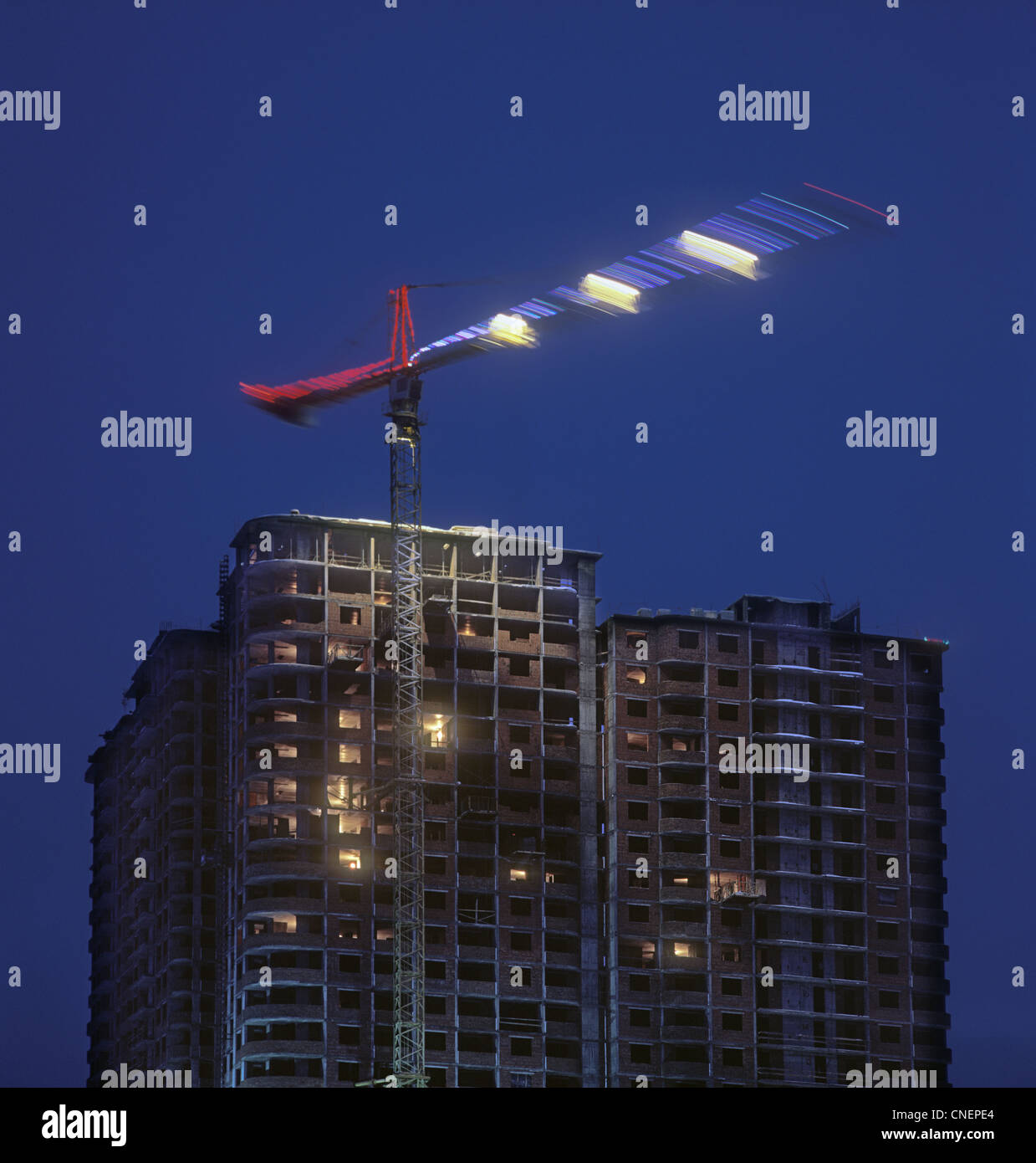 Construction site at night Stock Photo - Alamy
