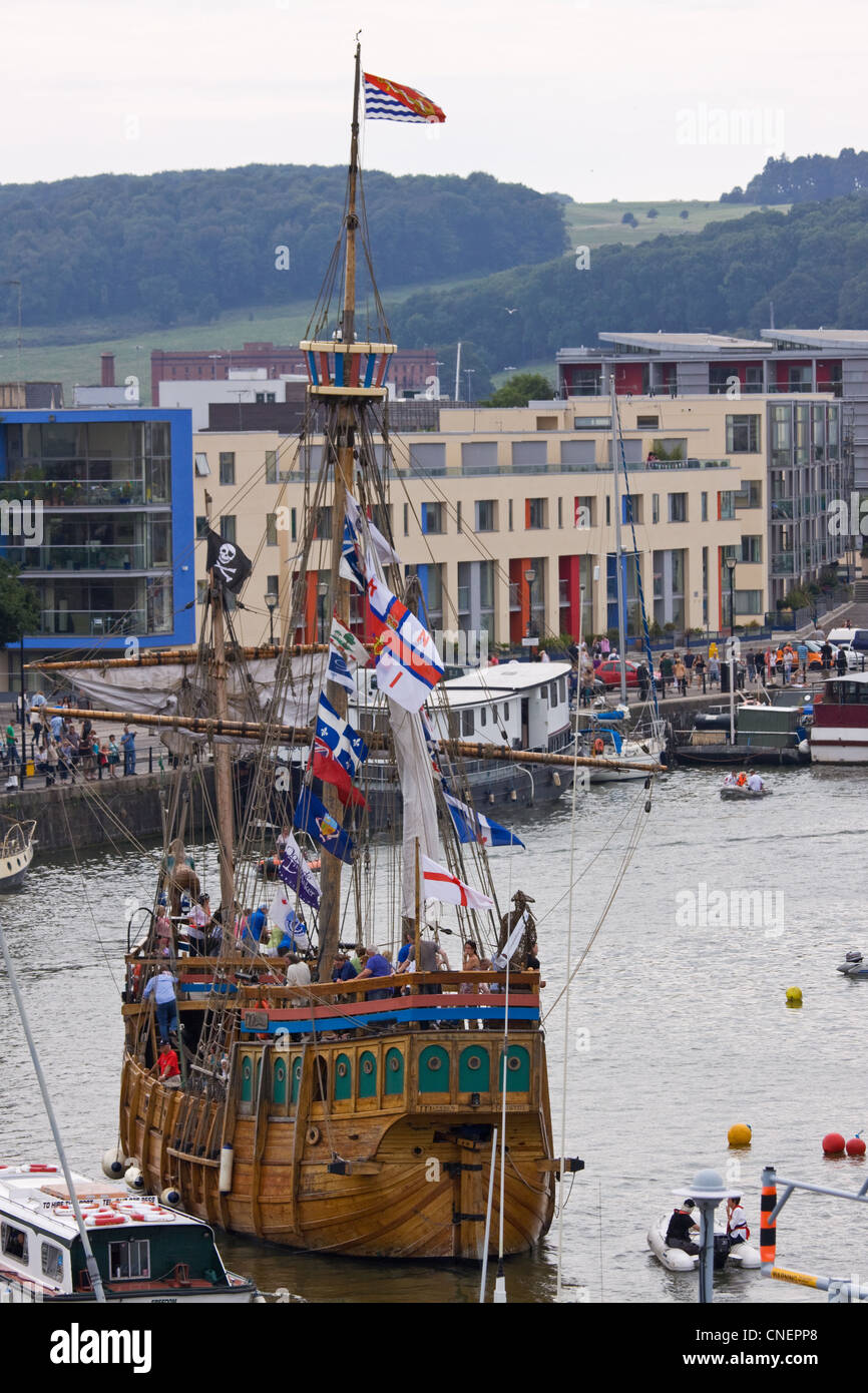 The replica sail ship The Matthew ferries passengers around Bristol ...