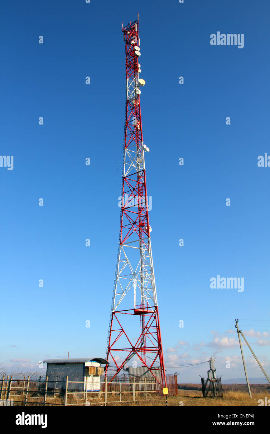 wireless communications tower with antennas Stock Photo - Alamy