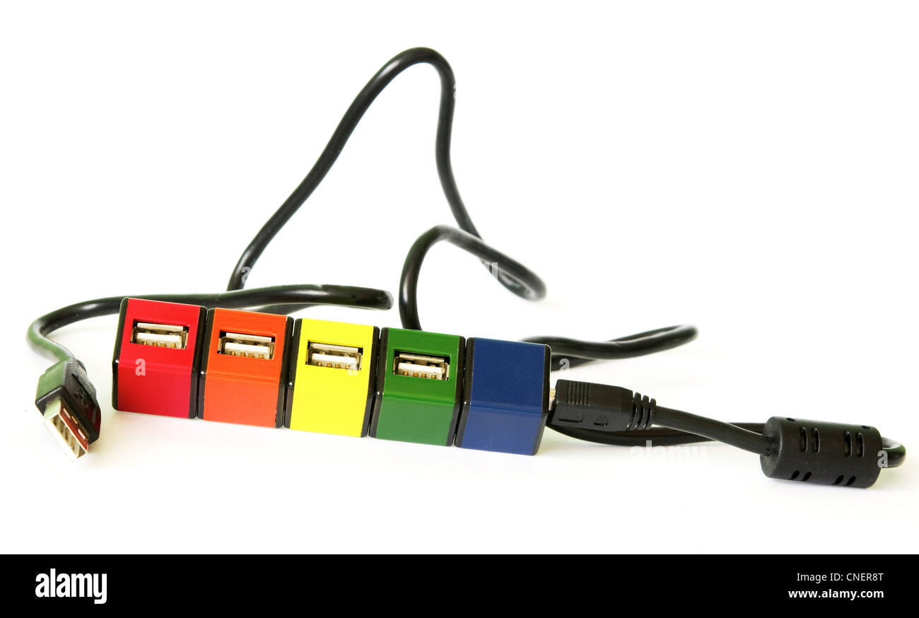 USB cabel with four additional ports Stock Photo - Alamy