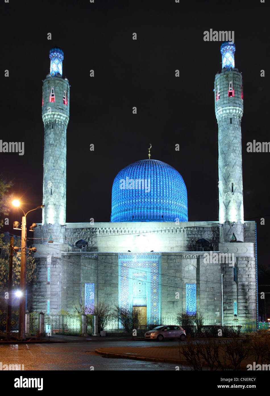 Cathedral Mosque in Saint Petersburg at night Stock Photo - Alamy