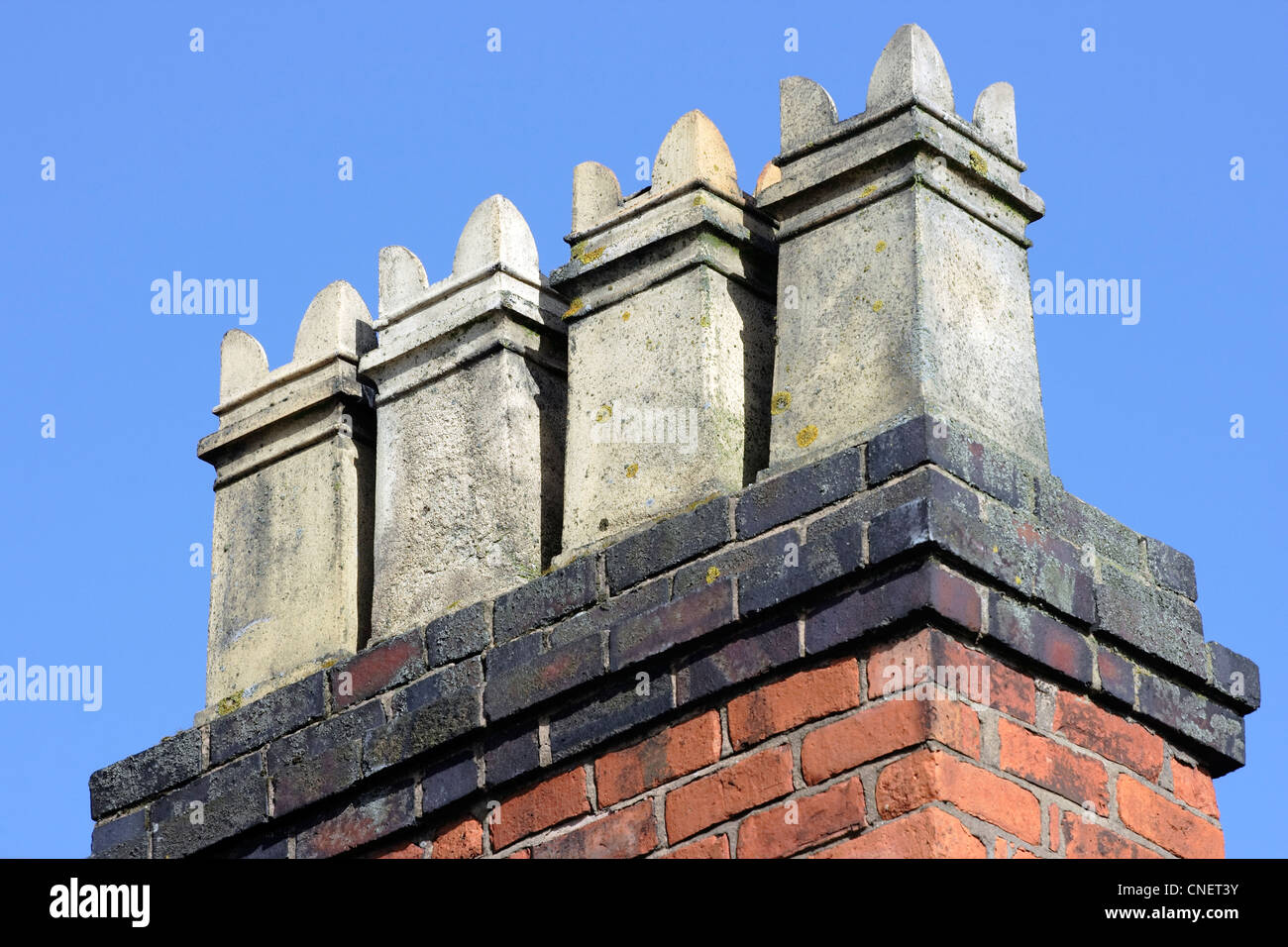 A row of chimney pots on a Victorian terraced house Stock Photo - Alamy