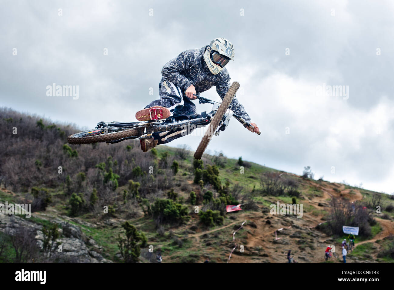 extreme MTB racing of downhill Stock Photo - Alamy
