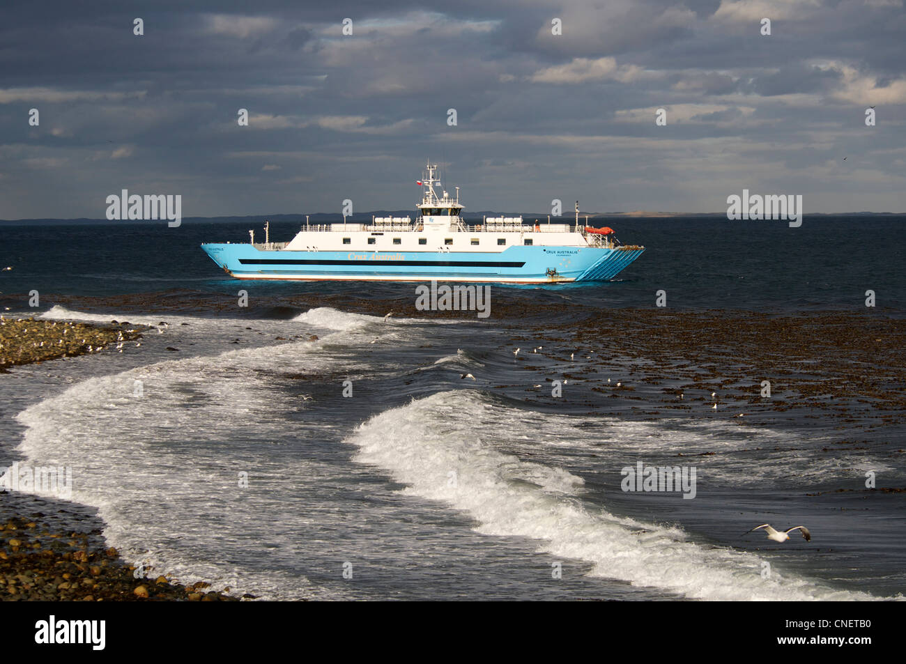 Passenger and car ferry Southern Patagonia Chile Stock Photo - Alamy