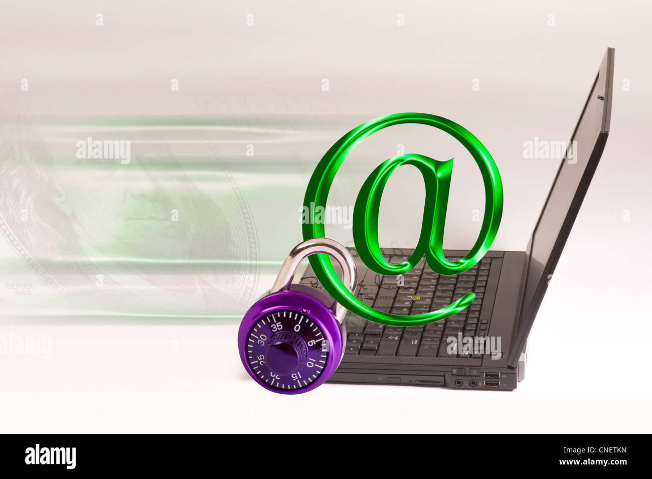 Laptop ,lock and e-commerce Stock Photo - Alamy