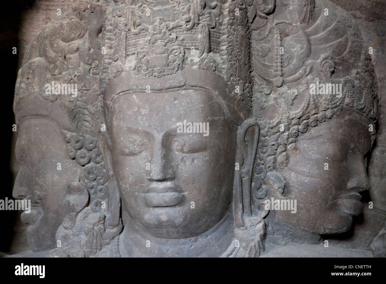 India, a world heritage UNESCO site, the Elephanta Island ancient stone ...
